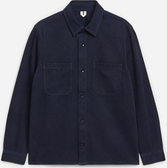 Arket Overshirt Aus Baumwoll-Twill -Blau