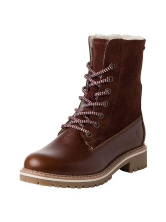 Tamaris Damen Warmfutter Stiefel Leder Blockabsatz Duo-Tex; BROWN, EU 39