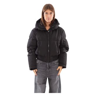 Diesel Femme, Vestes, Noir, Taille: 42 FR Doudoune Froissée pour Femmes