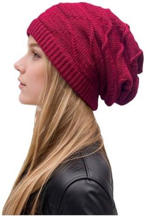 Generic Bonnet Femme Hiver Bonnet Femme Chapeau Femme Hiver Confortable Classique - Bonnet Capuche Uni Femme Hiver, Tricot &Eacute;pais, Id&eacute;al pour Cyclisme, Jogging