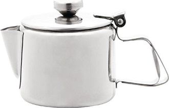 Olympia Concorde Teekanne aus Edelstahl 290 ml/10 oz, Silber, Teekanne mit Spiegelpolitur, hitzebeständiger Griff, großer Ausguss, Scharnierdeckel-Design, spü