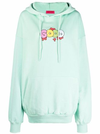 Ireneisgood hoodie oversize &agrave; logo imprim&eacute; - Vert