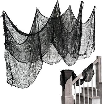 Generic Halloween Creepy Stoff - Horror Stoff Gaze 76x240cm, Atmungsaktives Weiches Material, Flexible Netzstruktur, Mittelgroße Prop | Perfekte Drapieren für