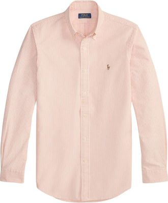 Polo Ralph Lauren Gestreiftes Oxford-Hemd mit Logo-Stickerei - Orange