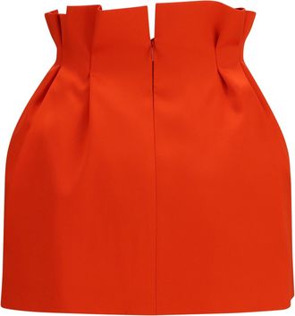 Magda Butrym Silk Ruffled Waist Skirt - Red