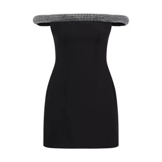 DAVID KOMA Schwarzes Kristall Mini Kleid - - Dresses - Damen - Schwarzk - M