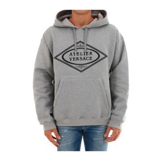 Versace Atelier Logo Kapuzenpullover - - Sweatshirts & Hoodies - Herren - Grau - S