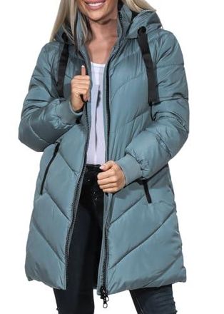 Jacqueline de Yong Femme Jdyskylar Padded Hood Jacket Otw Noos Manteau Matelassé, Stormy Weather/détail : Noir, XL EU