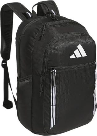 adidas Excel Backpack for Men & Women - Durable Large Athletic Laptop Bag Sac &agrave; Dos, Sangle &agrave; 3 Bandes Noir/Blanc, Taille Unique Mixte Adulte