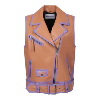 Stand Studio Stand Studio, Femme, Vestes, Brun, Taille: 36 FR Biker Vest