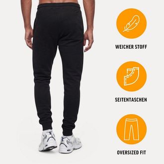 Smilodox Jogginghose Tammo Herren, Jogger Baumwolle, Regular Fit, Sporthose, Gymkleidung Tunnelzug, elastische Beinabschl&uuml;sse, weiches Material