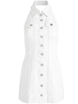 Alice & Olivia Kendall Minikleid aus Denim - Wei&szlig;