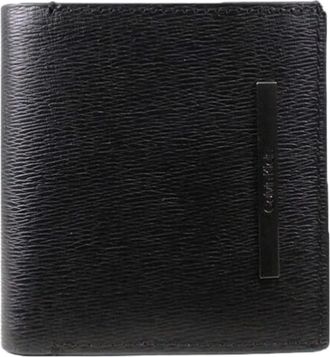 Calvin Klein Homme, Accessoires, Noir, Taille: ONE Size Modern Metal Trifold 6cc W/Coin