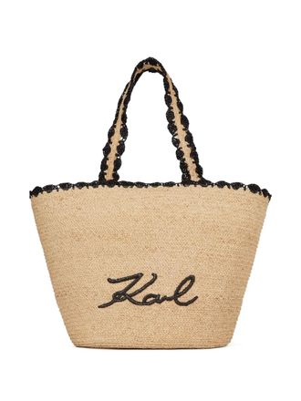 Karl Lagerfeld Signature Strandtasche - Nude