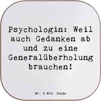 Mr. & Mrs. Panda Tassenuntersetzer Spruch Psychologin Gedanken - Geschenk, innere Konflikte, mentale Gesundheit, Untersetzer für Gläser, Fachkenntnisse, Coaster, Beruf