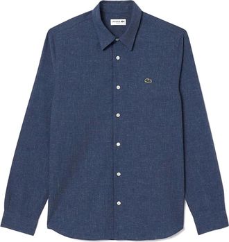 Lacoste Camicia in chambray di cotone - Homme - Chemises - Bleu - Taille: 2XL
