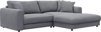 Studio Copenhagen home24 Ecksofa mit Longchair Grau/Grau Webstoff Saia 238cm Longchair davorstehend rechts Modern
