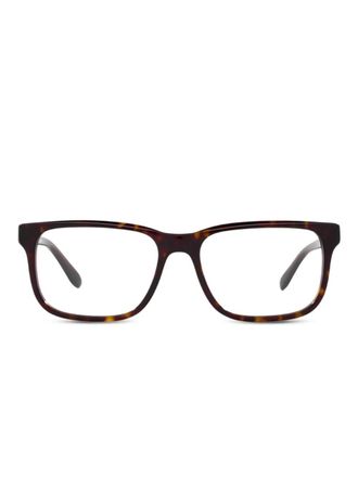 Emporio Armani lunettes de soleil Havana &agrave; monture rectangulaire - Marron