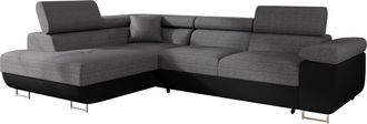 Mirjan24 Ecksofa Torezio mit Bettkasten, Einstellbare Kopfst&uuml;tzen, Sofa mit Schlaffunktion, Eckcouch f&uuml;r Wohnzimmer, Polsterecke, L-Form Couch mit Bettfunktion