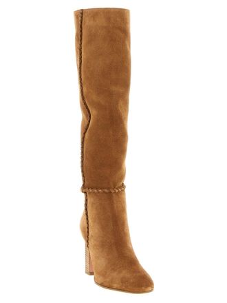 Aquazzura Womens Beige Calfskin Over The Knee Shoe