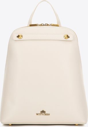 Wittchen Damen-Lederrucksack, trapezf&ouml;rmig, cremefarben, Naturleder