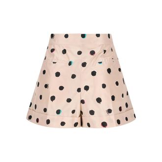 Fendi Polka Dot Silk Tailored Shorts - Pink
