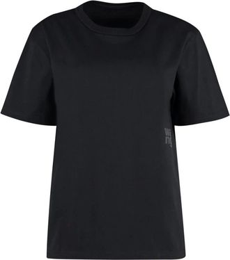 Alexander Wang Femme, Tops, Noir, Taille: 34 FR Logo Graphic Cotton T-Shirt