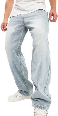 Generic Jean large baggy pour homme - Streetwear Y2K - Pantalon en denim - Pantalon hip hop streetwear - Pantalon adolescent - Coupe droite - Pantalon classiq