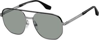 Marc Jacobs Marc 469/s 85K/QT RUTHEN BLACK Sunglasses Mens Metal, Standard, 58
