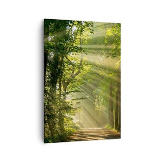 Arttor Bilder auf Leinwand 70x100cm Leinwandbild mit Rahmen Wald Baum Natur Gro&szlig; Wanddeko Bild Schlafzimmer K&uuml;che Deko Wandbilder Dekoration Wohnzimmer Wall 