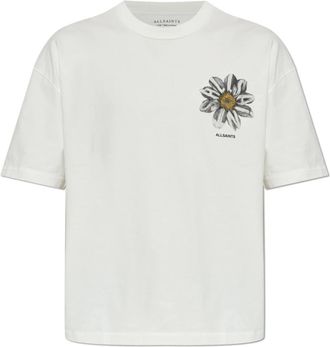 AllSaints Homme, Tops, Blanc, Taille: M Petals Oversized Short Sleeve Graphic T-Shirt