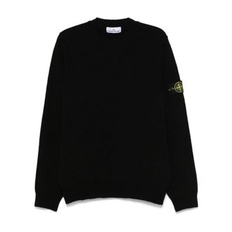 Stone Island Rundhals-Strickware - - Knitwear - Herren - Schwarzk - L