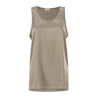 Brunello Cucinelli Seiden-Tanktop - - Tops - Damen - Beige - L