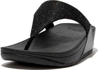 FitFlop Femme Lulu Shimmerlux Embout dorteil Sandale Glissante, Tout Noir, 36 EU
