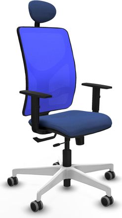 Piqueras y Crespo Stuhl mit Lendenwirbel- und Nackenst&uuml;tze mit 1D-Armlehnen und festem Kopfteil, ausgestattet mit Syncro/Traslack und Schneideschaum, mit Rollen von 65 