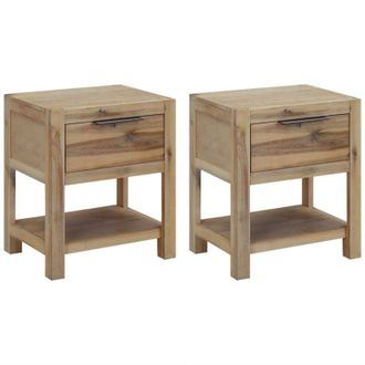 vidaXL Nachttische mit Schubladen 2 Stk 40x30x48 cm Akazie Massivholz vidaXL