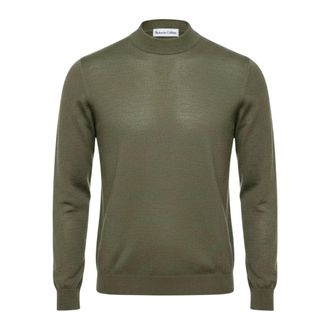 Roberto Collina Homme, Pulls, Vert, Taille: 3XL Pull col montant en m&eacute;rinos
