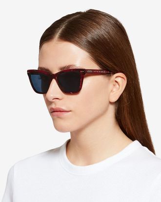 Isabel Marant Lunettes De Soleil Leyna - Femme - Marbr&eacute; Rouge-bleu - Isabel Marant