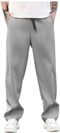 Generic Pantalon de jogging baggy en coton pour homme - Taille &eacute;lastique - Pantalon de jogging - Jambes larges - Pantalon de sport long - Pantalon de surv&ecirc;tem