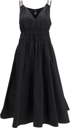 Pinko Amie V-neck ruched midi dress - Schwarz