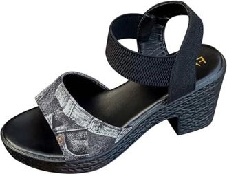 Generic Sandales pour femmes commerce ext&eacute;rieur grande taille &eacute;t&eacute; nouvel article g&acirc;teau &eacute;ponge talons hauts semelle &eacute;paisse couleur unie sandales femme sandal