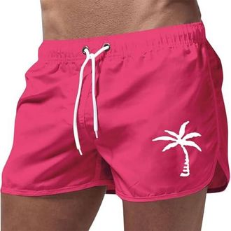 Generic Short de bain hawa&iuml;en &agrave; s&eacute;chage rapide avec poches pour homme, rose vif, XXL