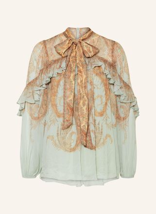 Zimmermann Blusenshirt Memento Mit R&uuml;schen Und Abnehmbarer Schluppe gruen