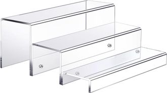 Generico 3 Ebenen Acryl Risers Likördisplay: Modern Wine Bottle Organizer Stand für Bar, Küche oder Esszimmer | Langlebiger Arbeitsplattenständer für Spirituos