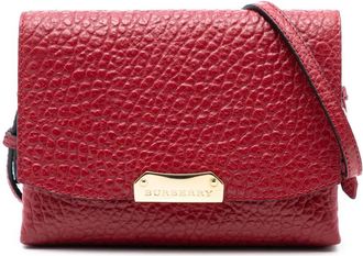 Burberry 2000-2017 Embossed Grained Leather Langley crossbody bag - Rot