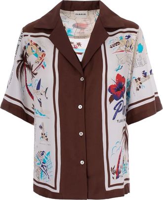 P.A.R.O.S.H. P.a.r.o.s.h., Femme, Chemises, Multicolore, Taille: 40 FR Bowling Collar Short Sleeve Shirt