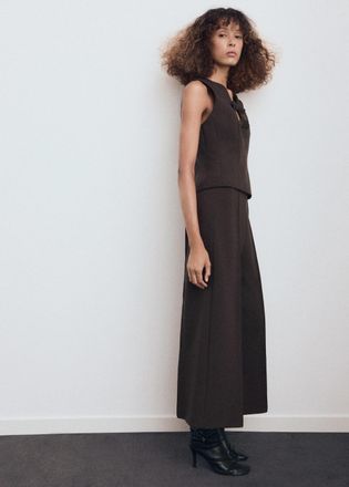 Mango Culotte-Hose in Cropped-Länge braun - Damen - 36 - MANGO