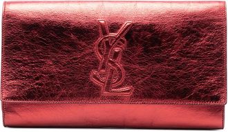 Saint Laurent Clutches - Crinkled Calfskin Belle de Jour Clutch - Gr. unisize - in Rot - f&uuml;r Damen