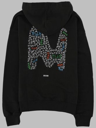 Msgm Cotton Zip Hoodie - Black