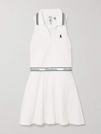 Polo Ralph Lauren + Wimbledon Tennis-kleid Aus Stretch-strick Mit Stickerei - Weiß